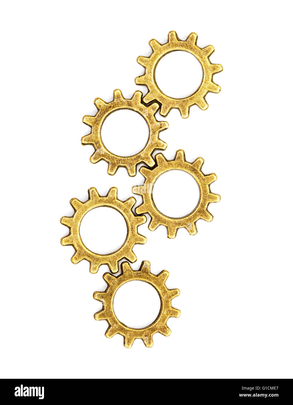 Vintage Mechanical Cogwheel Gears Wheels, isolated on white background ...