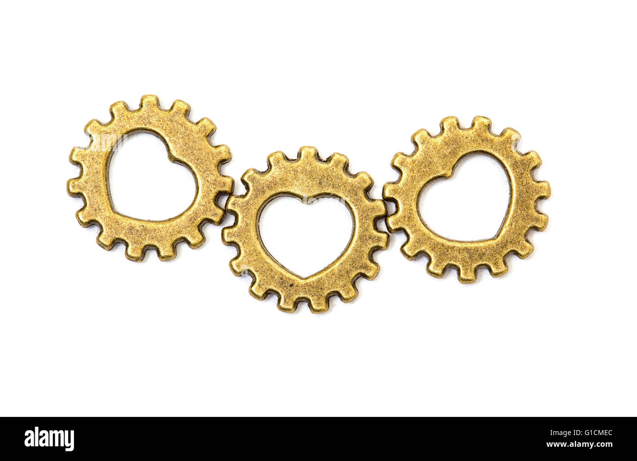 Vintage Mechanical Cogwheel Gears Wheels, isolated on white background Stock Photo - Alamy