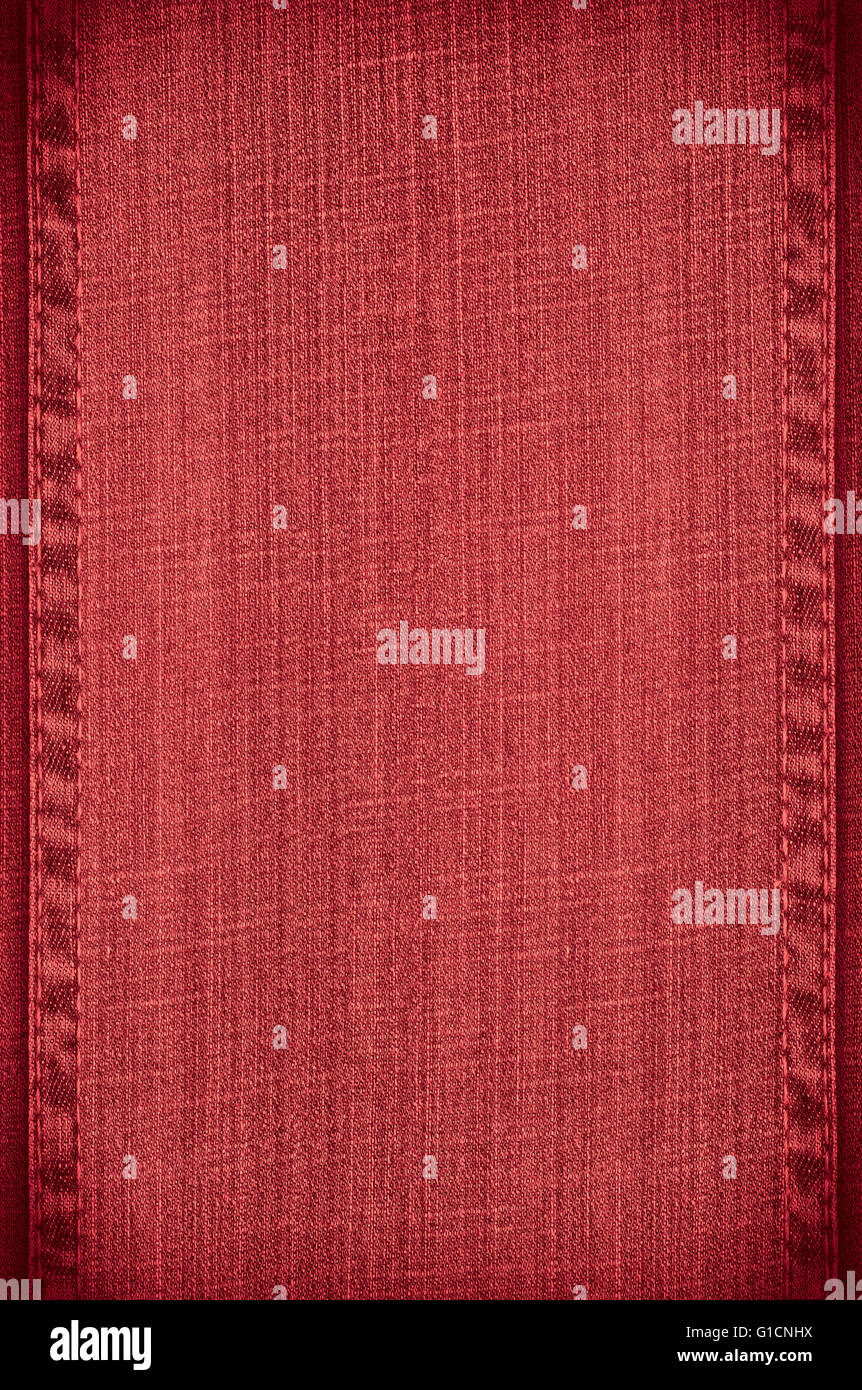 red jeans background or vanvas texture with seams Stock Photo - Alamy