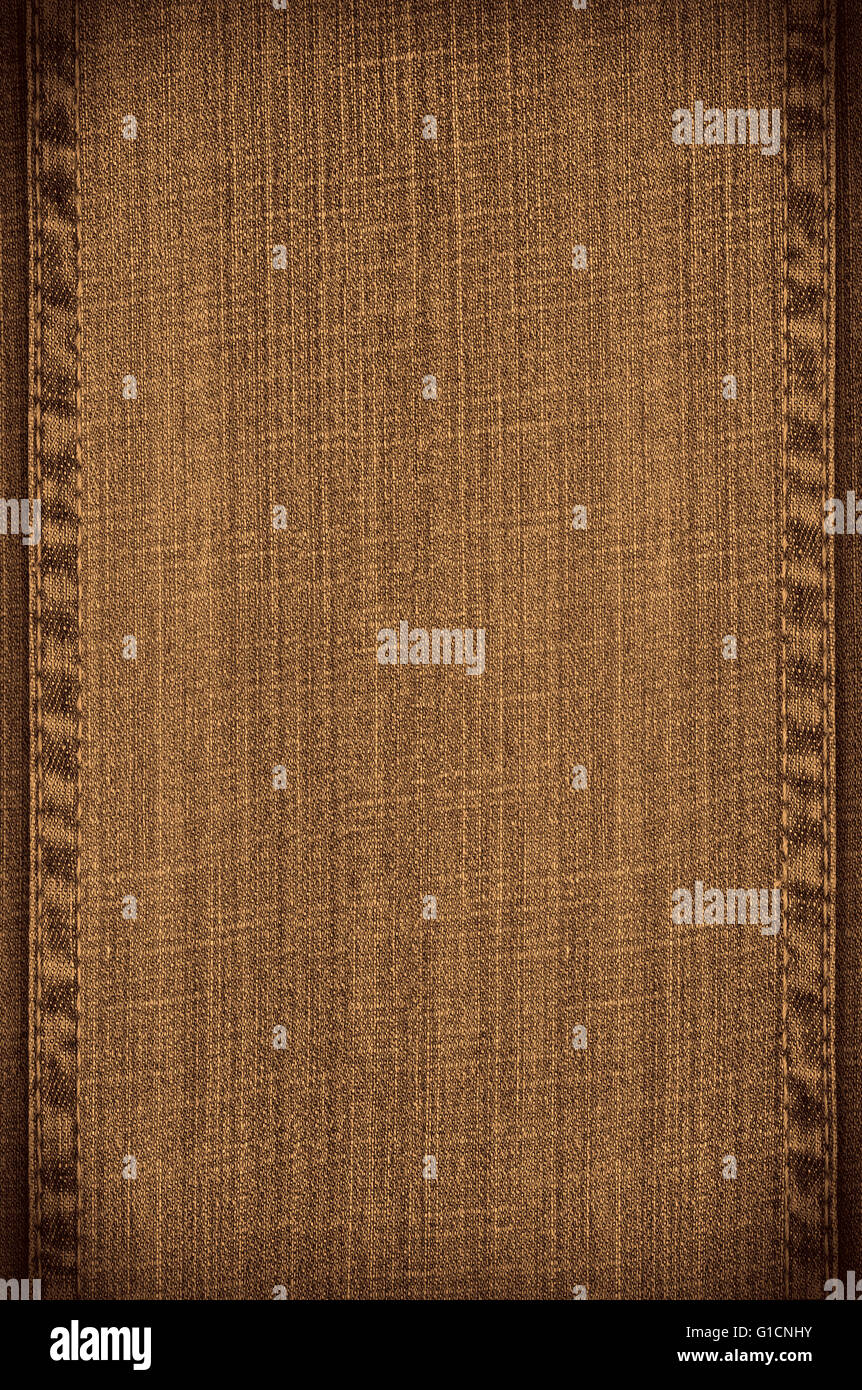 brown jeans background or vanvas texture with seams Stock Photo - Alamy