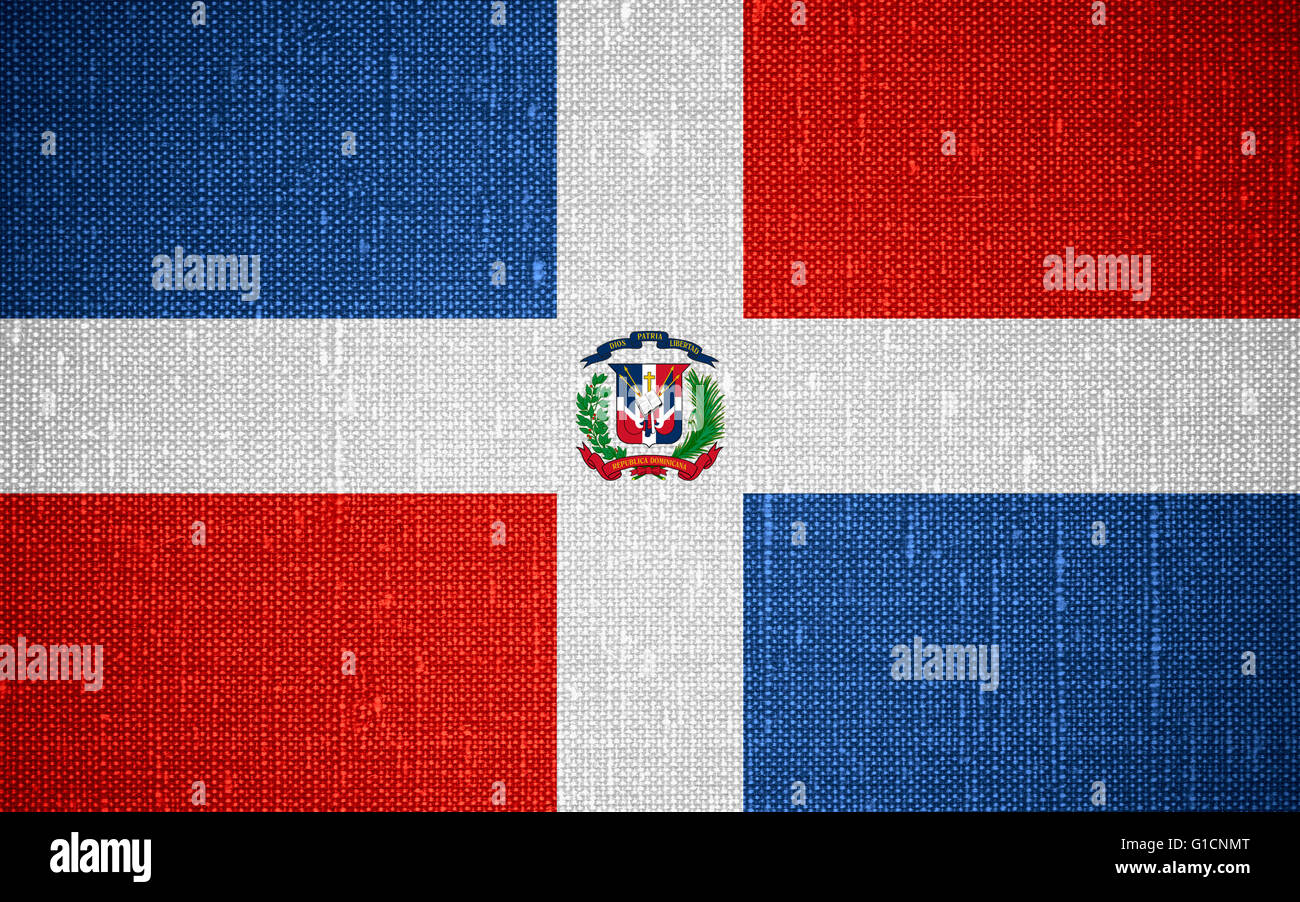 flag of Dominican Republic or banner on cnavas background Stock Photo ...