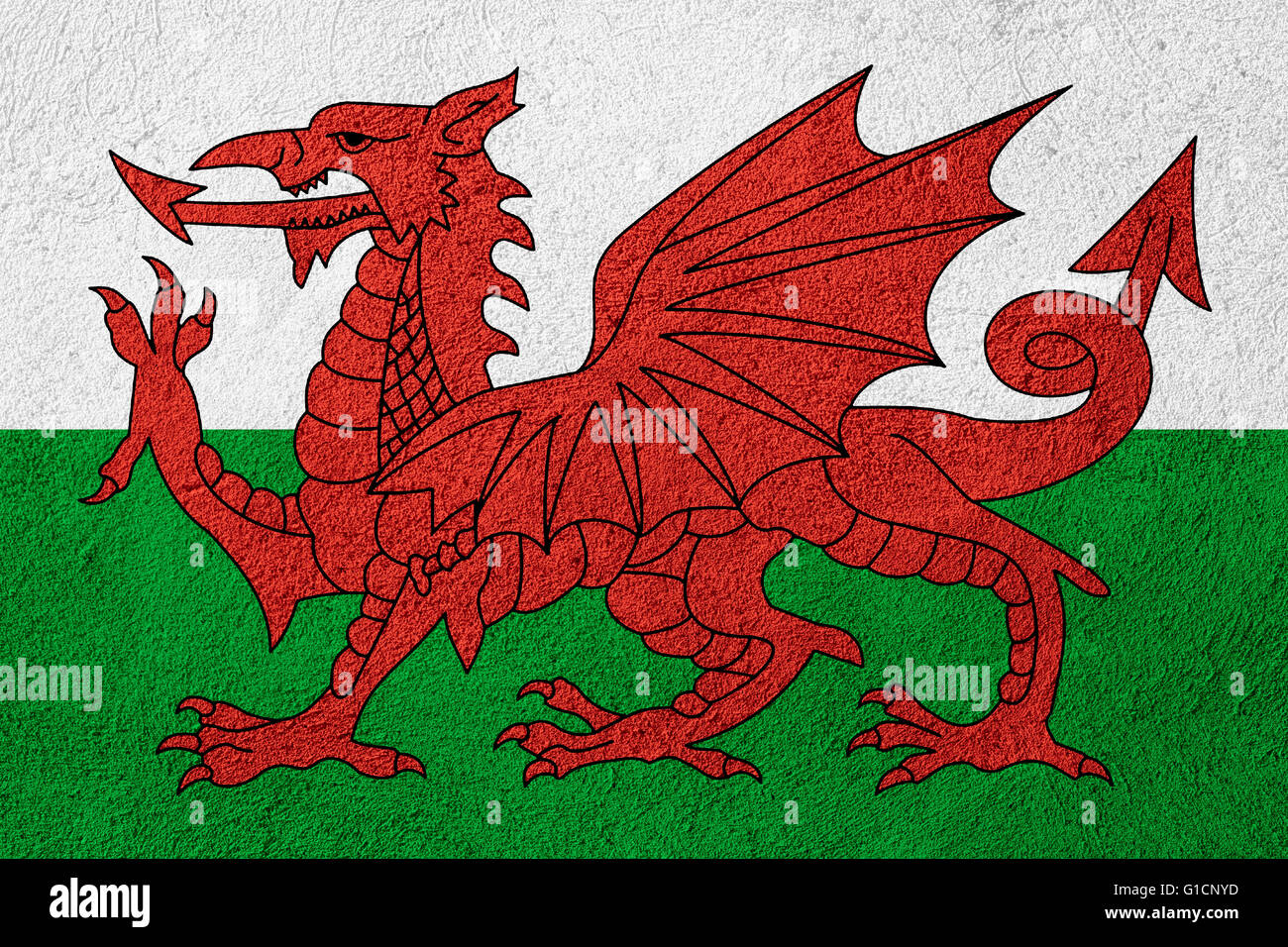 flag of Wales or Welsh banner on stone background Stock Photo - Alamy