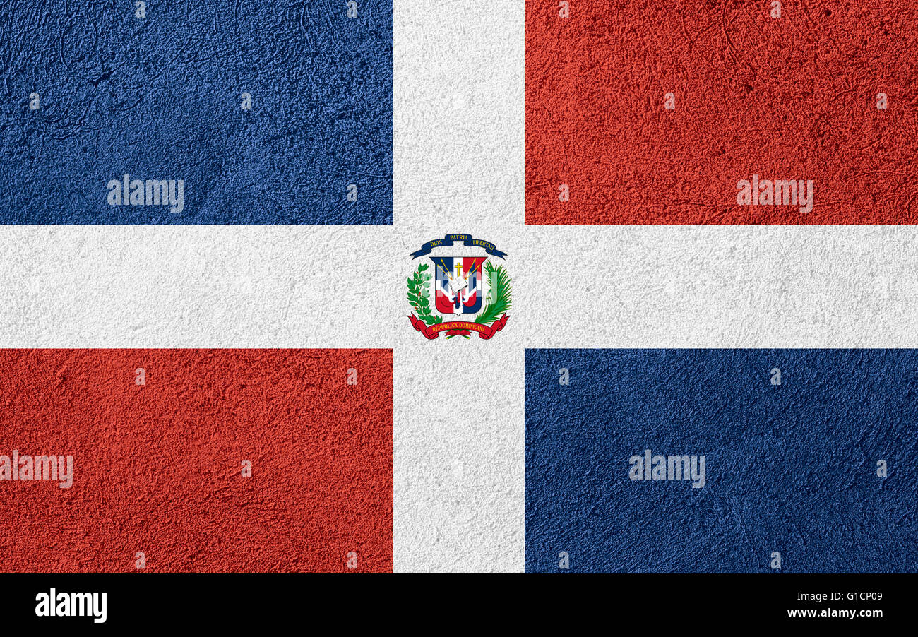 flag of Dominican Republic or banner on rough pattern background Stock ...