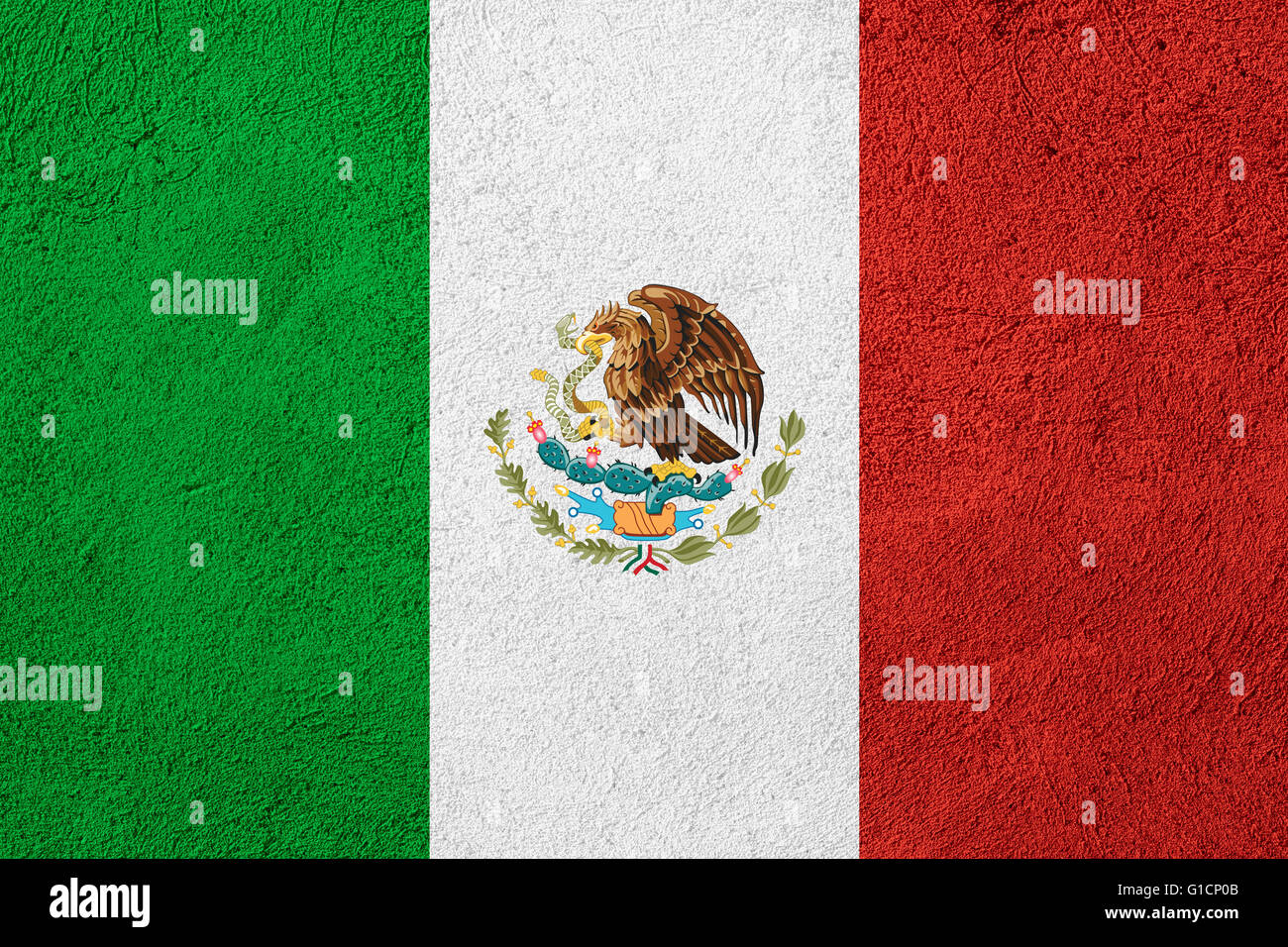 flag of Mexico or Mexican banner on rough pattern background Stock ...