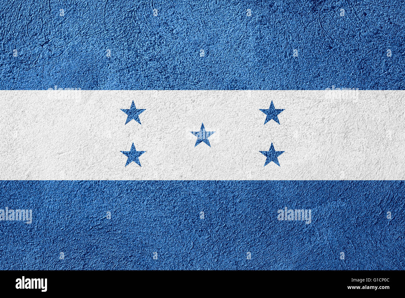 flag of Honduras or Honduran banner on rough pattern background Stock ...