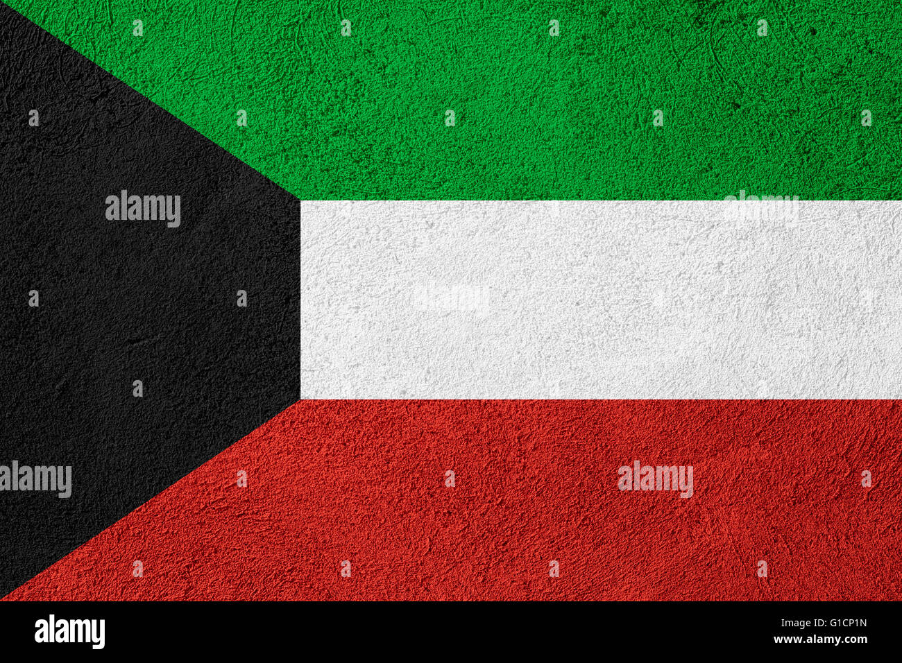 flag of Kuwait or Kuwaiti banner on rough pattern background Stock ...