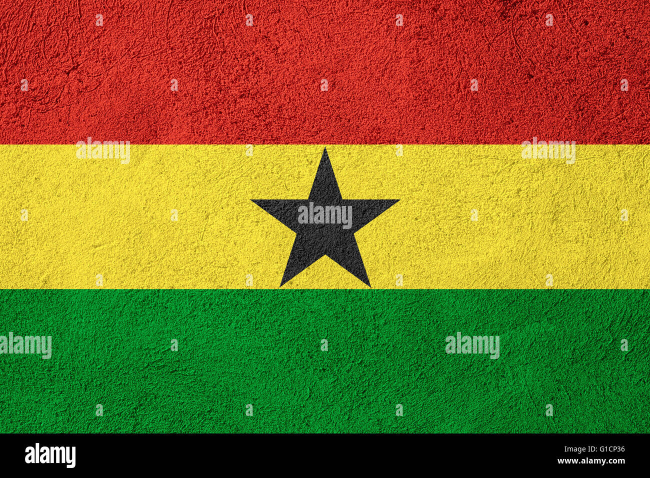flag of Ghana or Ghanaian banner on rough pattern background Stock ...