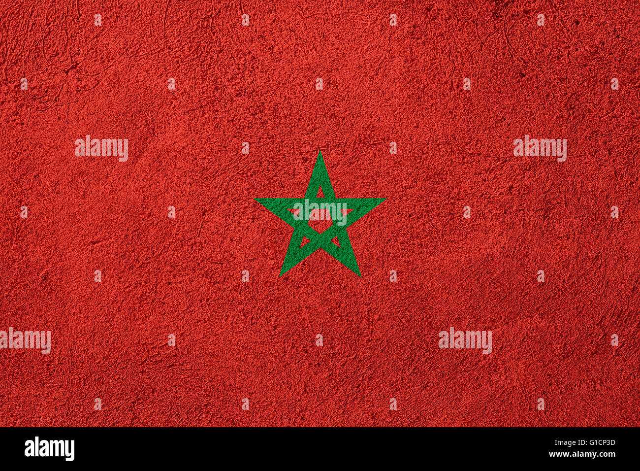 flag of Morocco or Moroccan banner on rough pattern background Stock ...