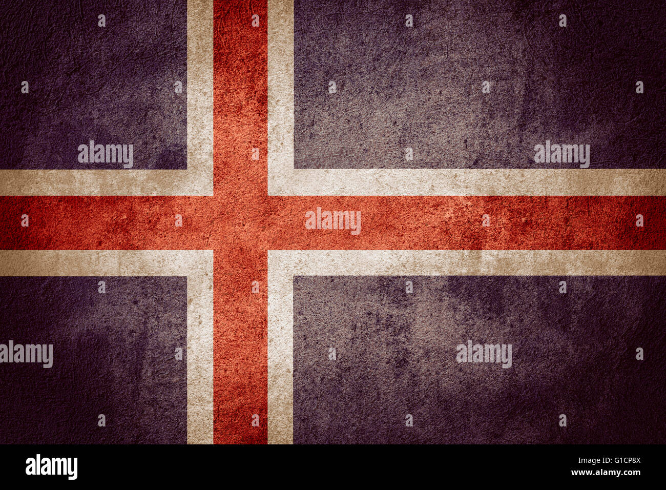 flag of Iceland or Icelandic banner on stone background Stock Photo - Alamy