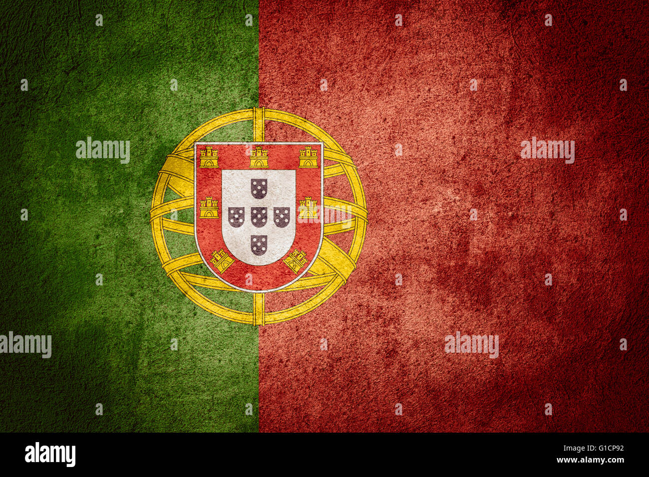 flag of Portugal or Portuguese banner on stone background Stock Photo ...