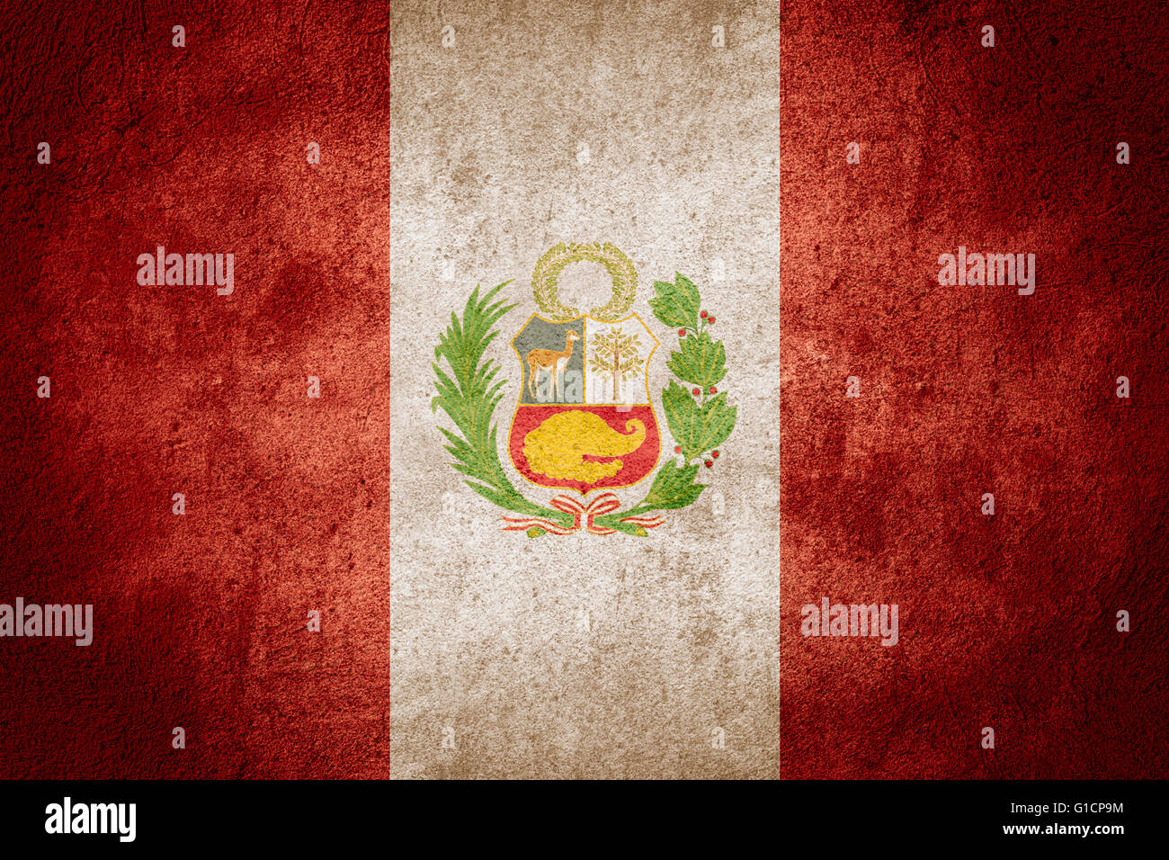 flag of Peru or Peruvian banner on rough pattern background Stock Photo ...