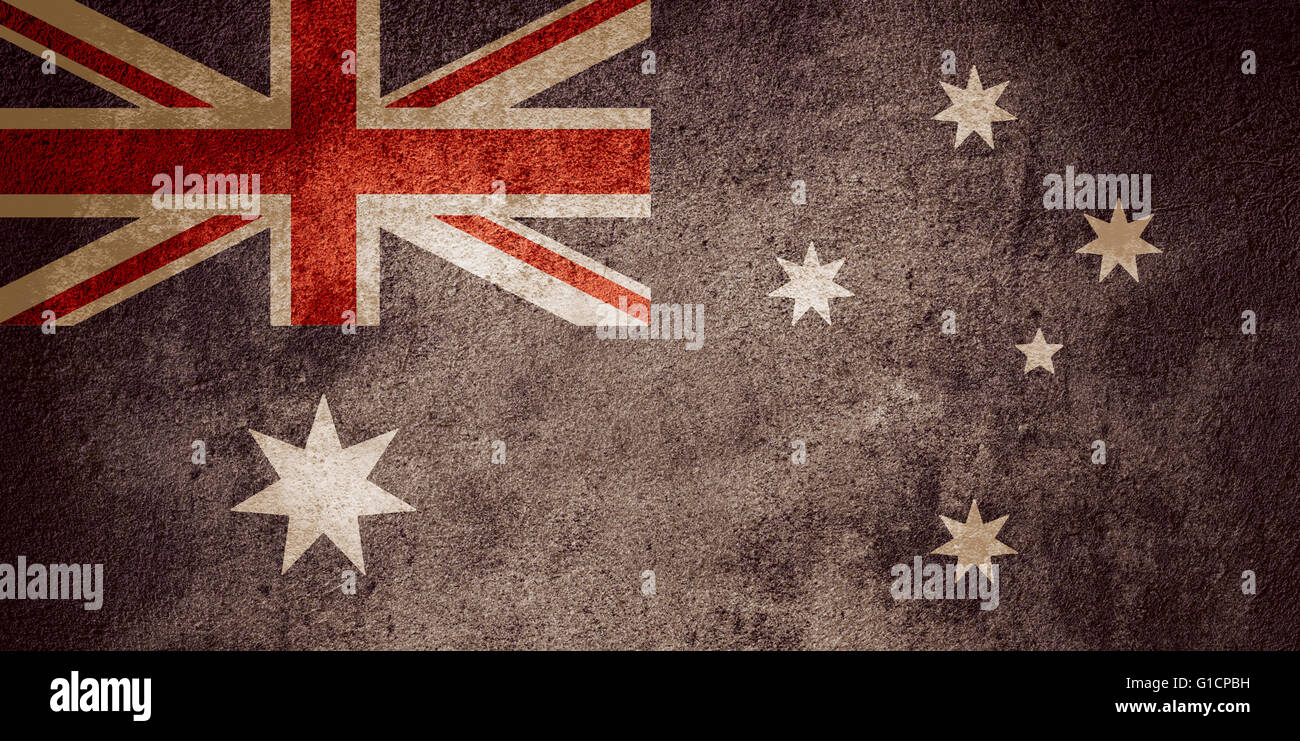 flag of Australia or Australian banner on rough pattern background ...