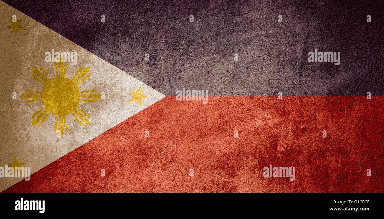 flag of Philippines or banner on rough pattern background Stock Photo ...