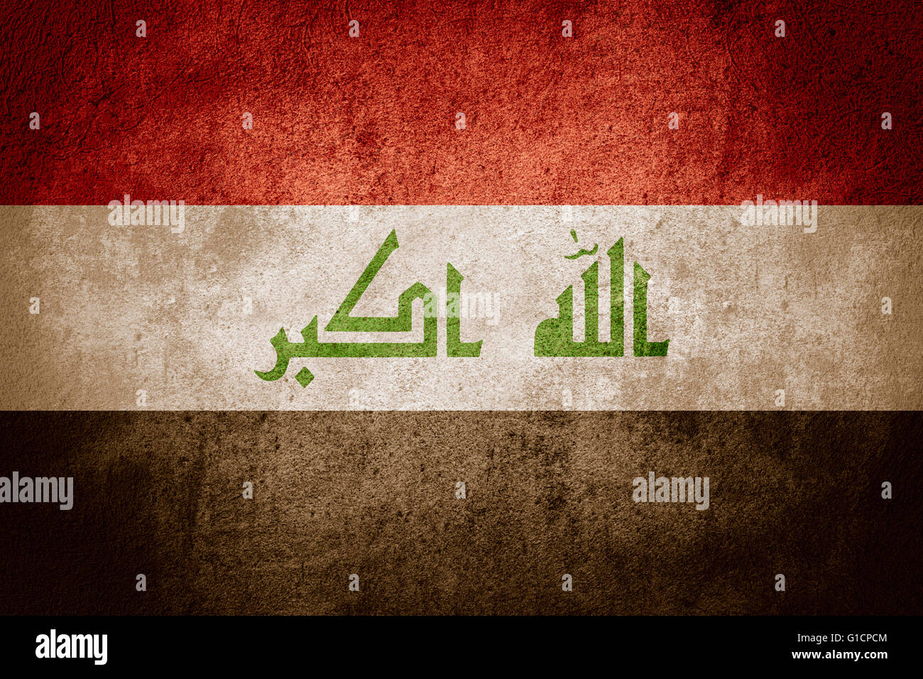 flag of Iraq or Iraqi banner on rough pattern background Stock Photo ...