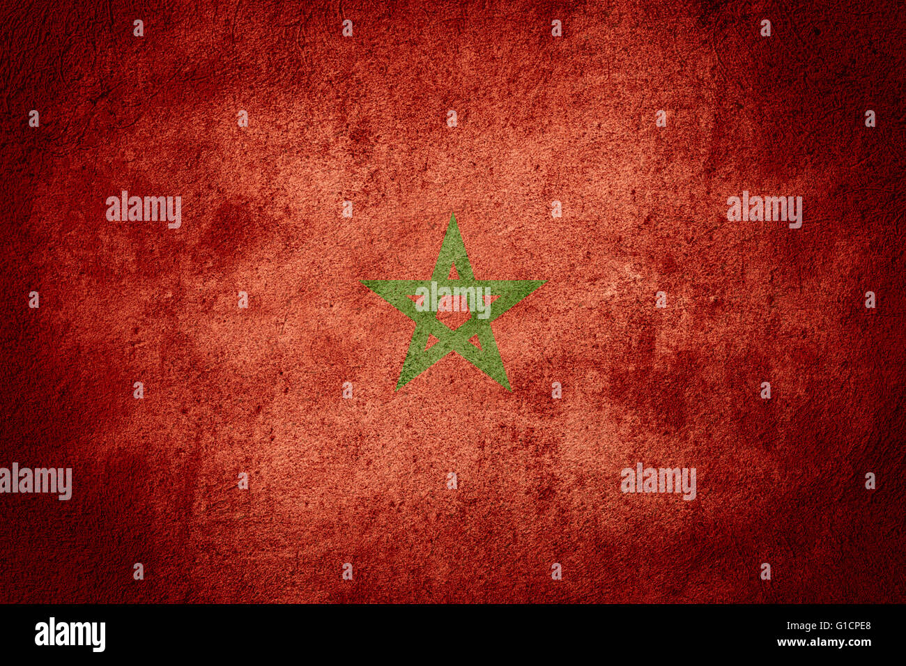 flag of Morocco or Moroccan banner on rough pattern background Stock ...