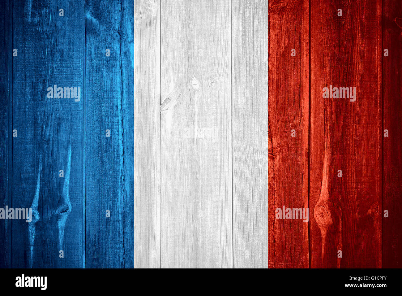 flag of France or French banner on wooden background Stock Photo - Alamy