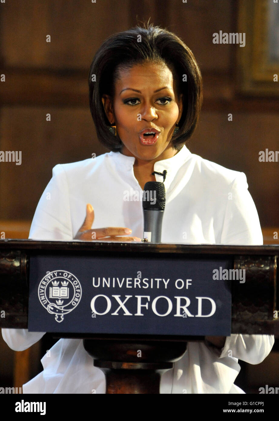 First Lady of the United States, Michelle Obama, delivers a speech and ...