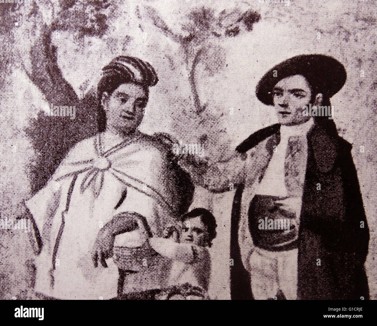 Mestizo couple 18th century. (combined European and native south ...