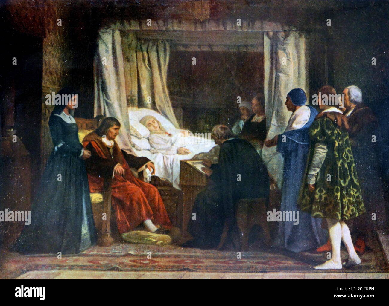 Queen isabel la catolica dictating her last will and testament hi-res ...