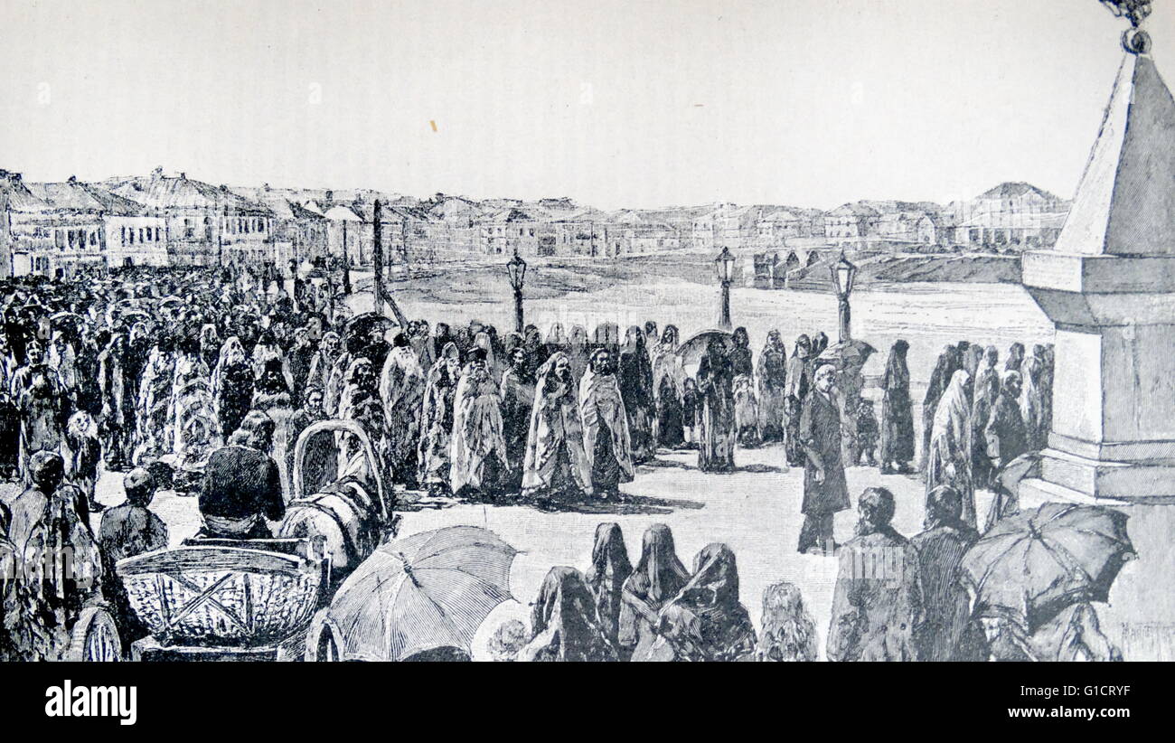 Painting depicting a modern religious procession in the Great Siberian ...