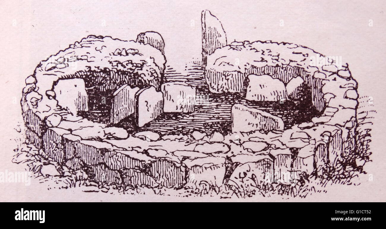 Woodcut depicting a hut-circle of the Bronze Age Stock Photo - Alamy