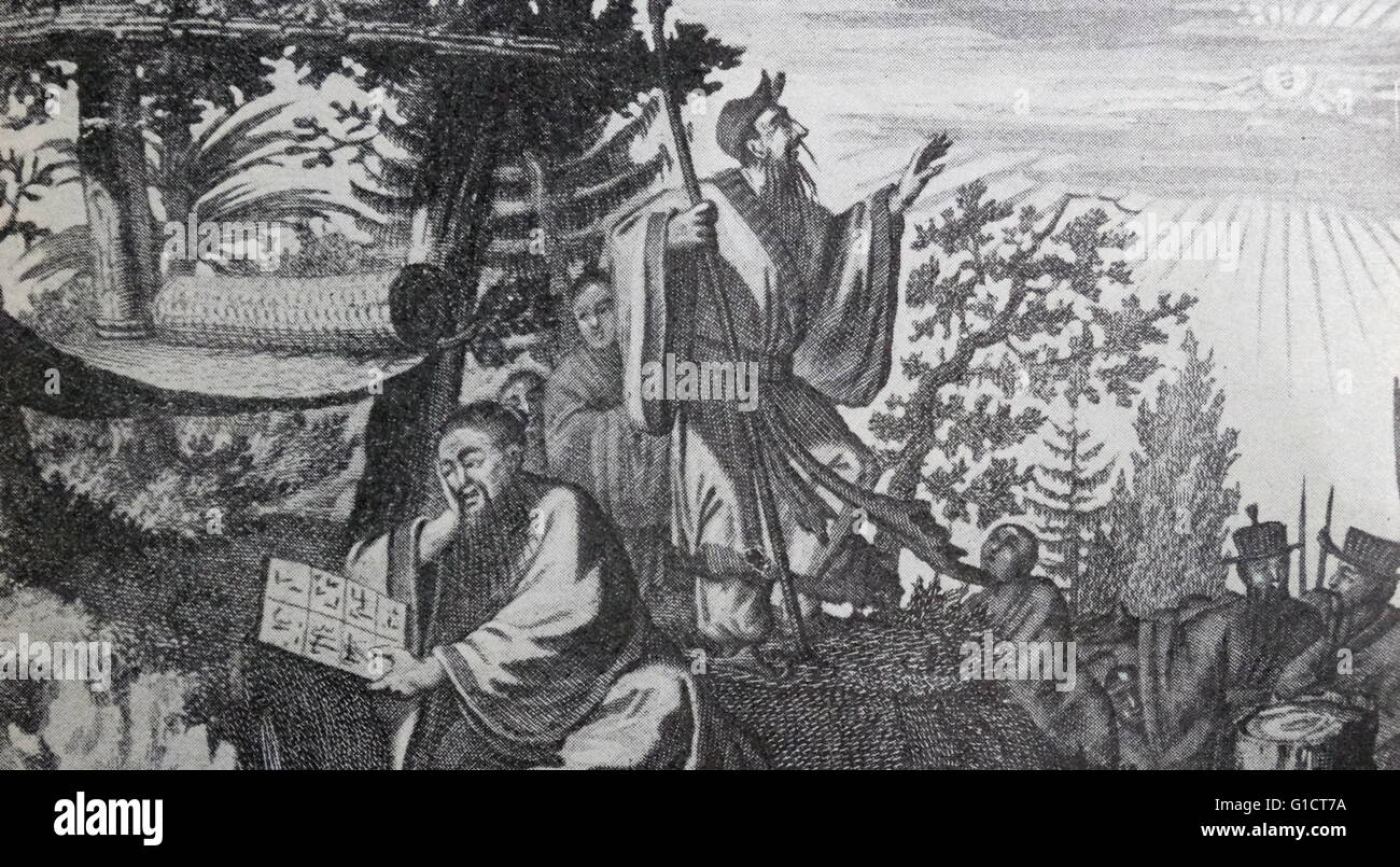 Drawing of ancient astronomers. Dated 17th Century Stock Photo - Alamy