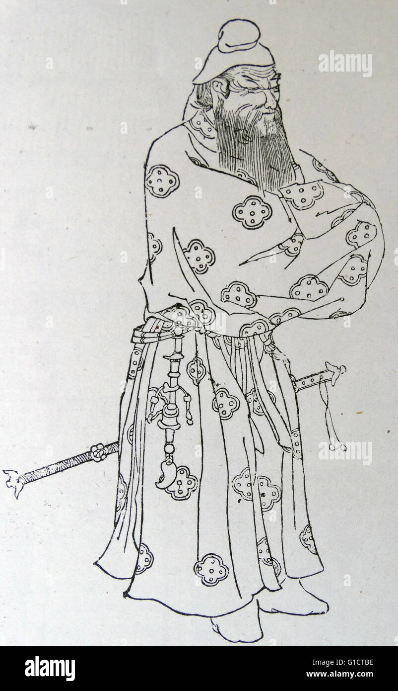 Illustration of an ancient chief of a clan. Dated 17th Century Stock ...