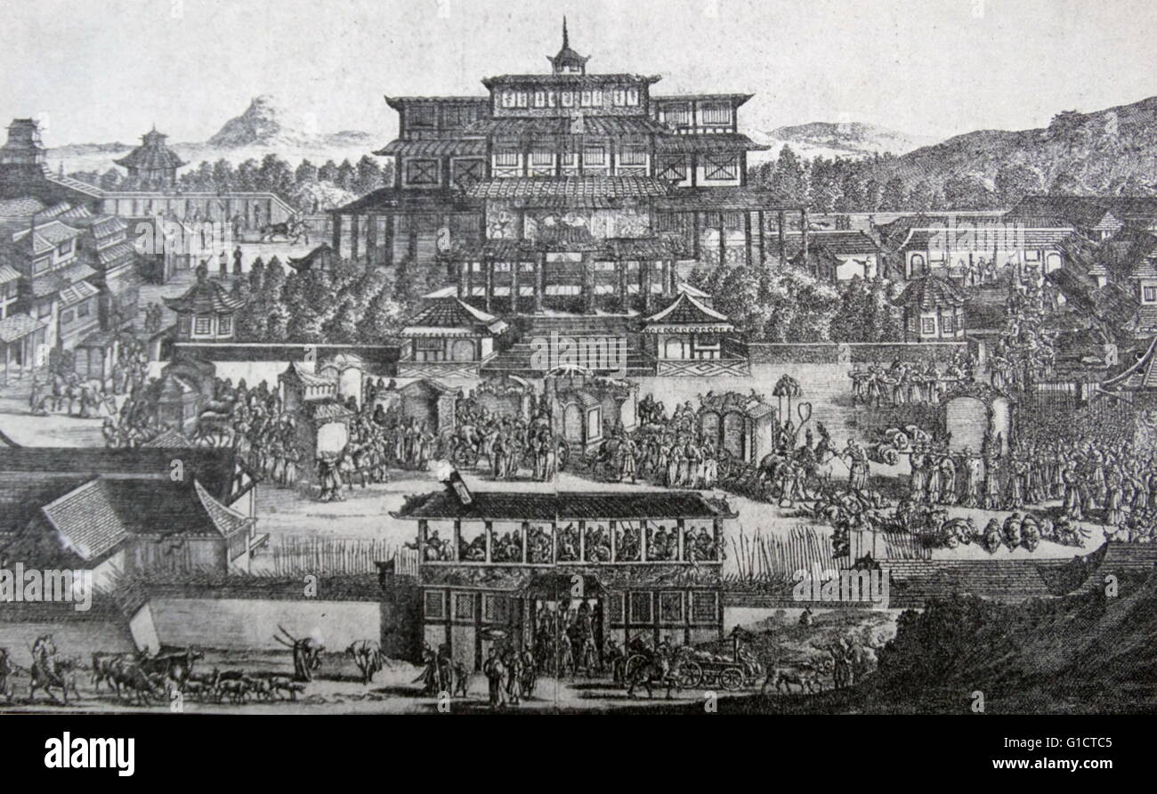 Illustration depicting a Daimyo court in Japan Stock Photo - Alamy