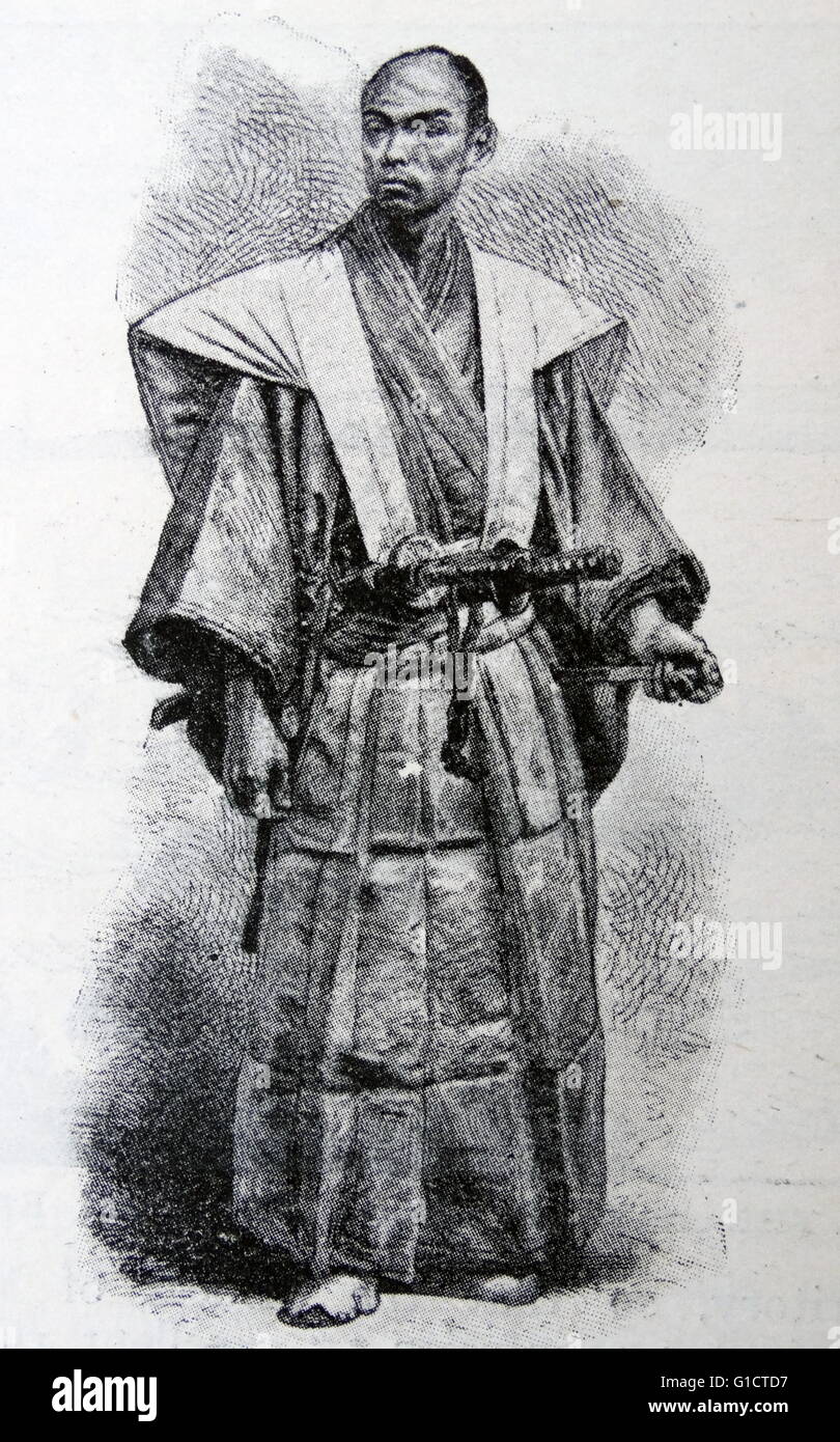 Illustration of a Shogun official in town dress Stock Photo - Alamy