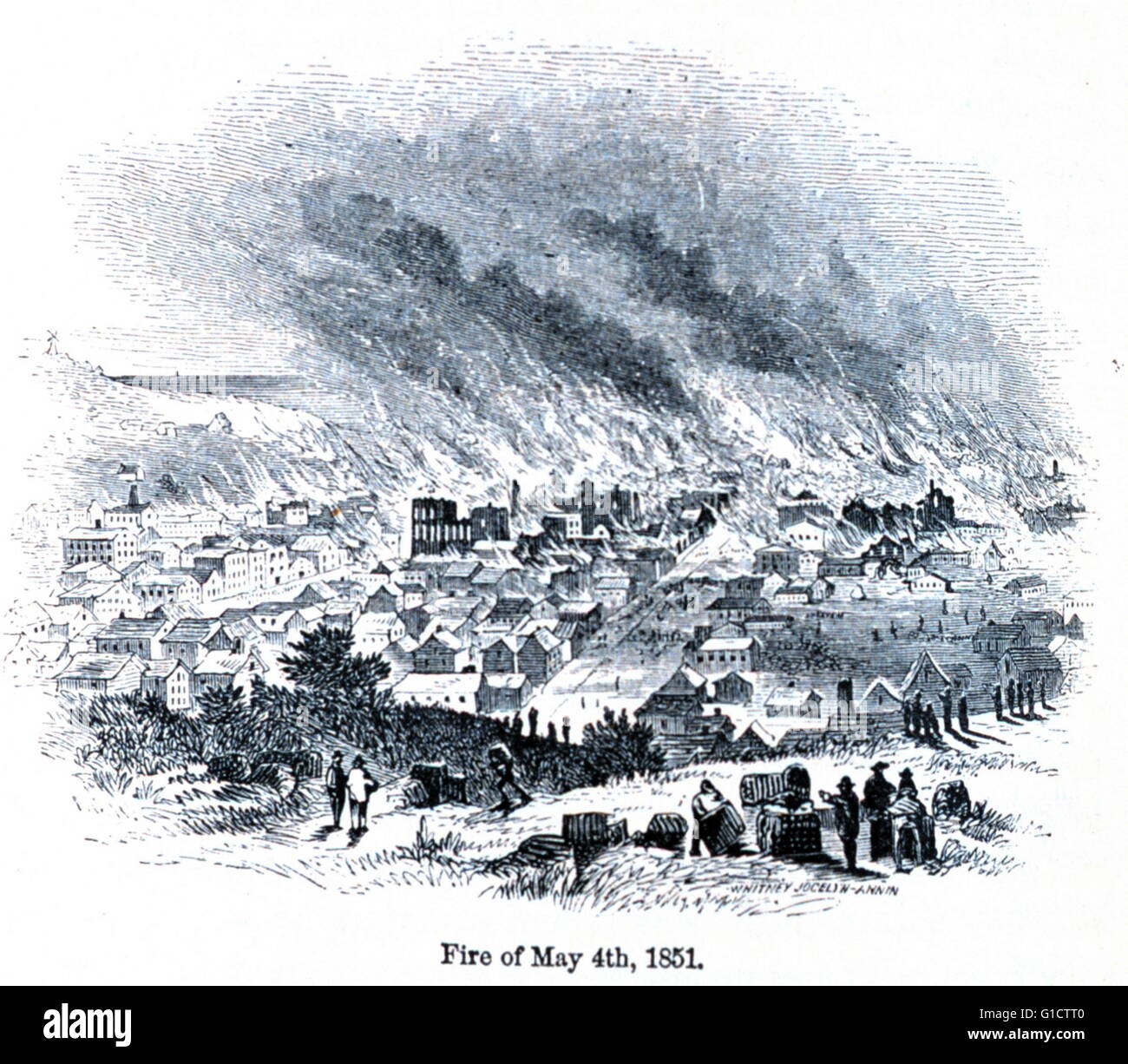 The San Francisco fire of May 4th; 1850 Stock Photo - Alamy