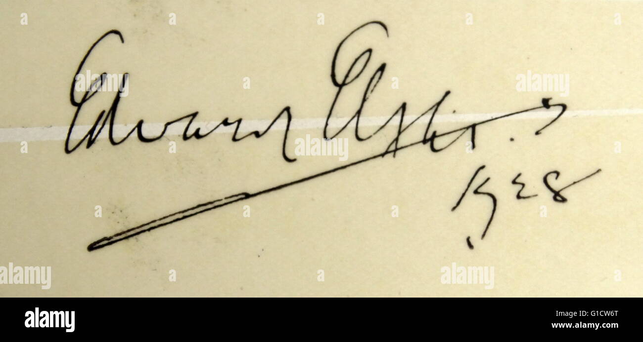 Signature of Sir Edward William Elgar, 1st Baronet (1857-1934) an ...
