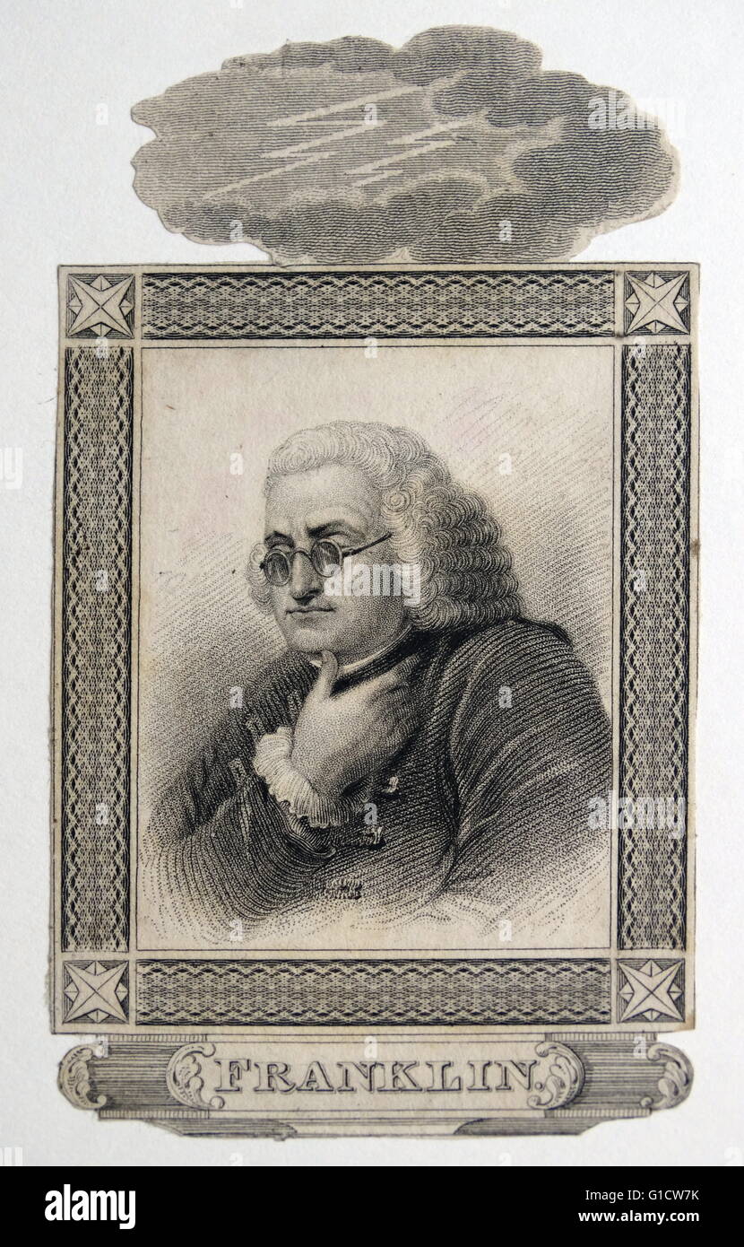 Portrait of Benjamin Franklin (1706-1790) one of the Founding Fathers ...