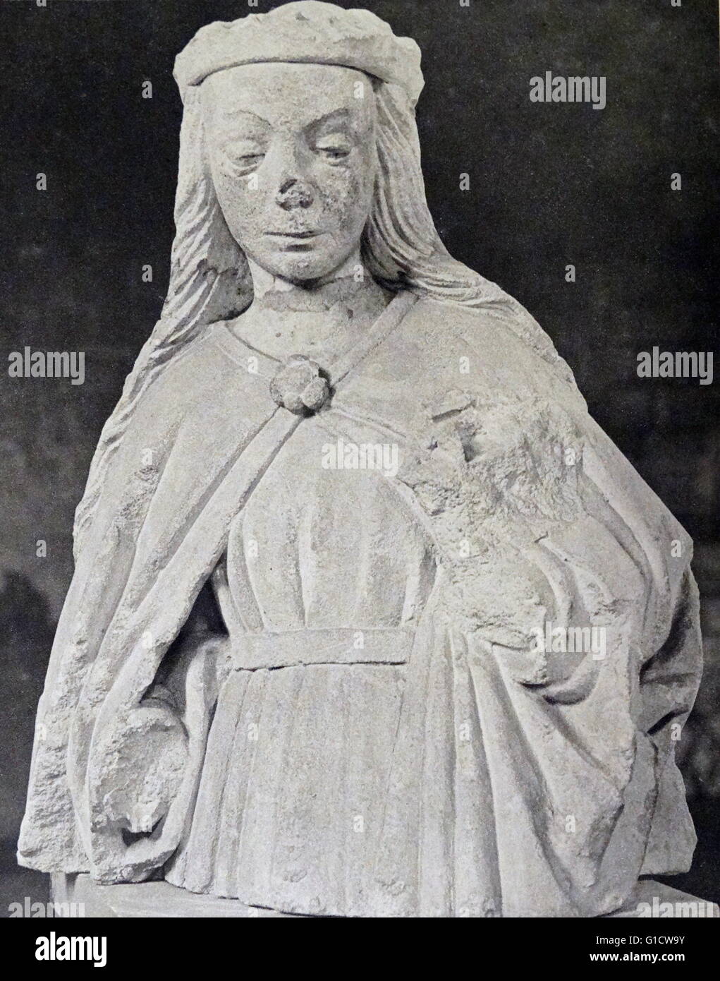 Photographic print of a fragmented statue of a Madonna. Dated 19th ...