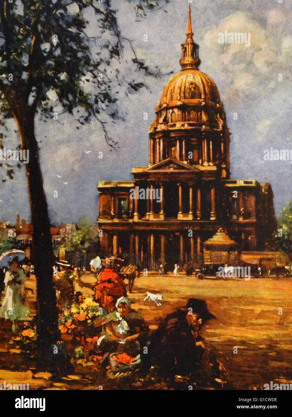 Painting depicting Les Invalides, originally used as a hospital and ...