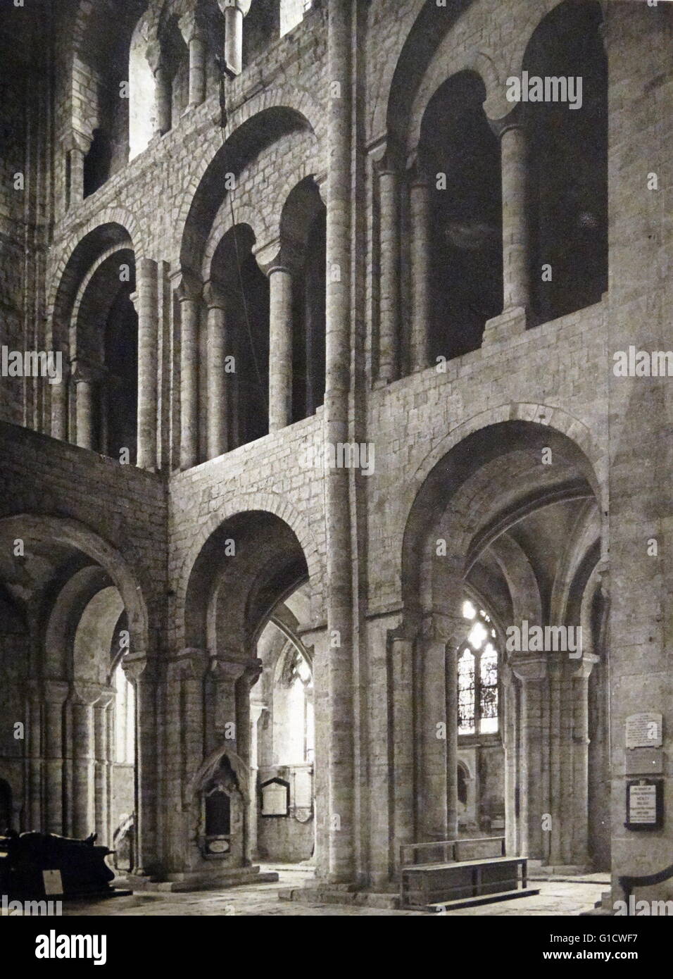 Interior of Winchester Cathedral, a Church of England cathedral in ...