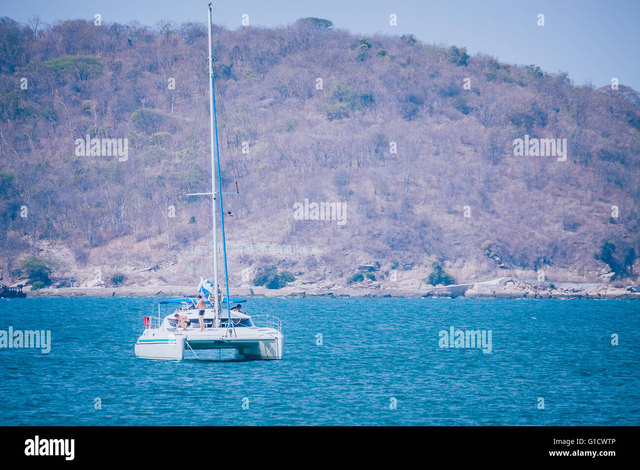 Boat on blue water hi-res stock photography and images - Alamy