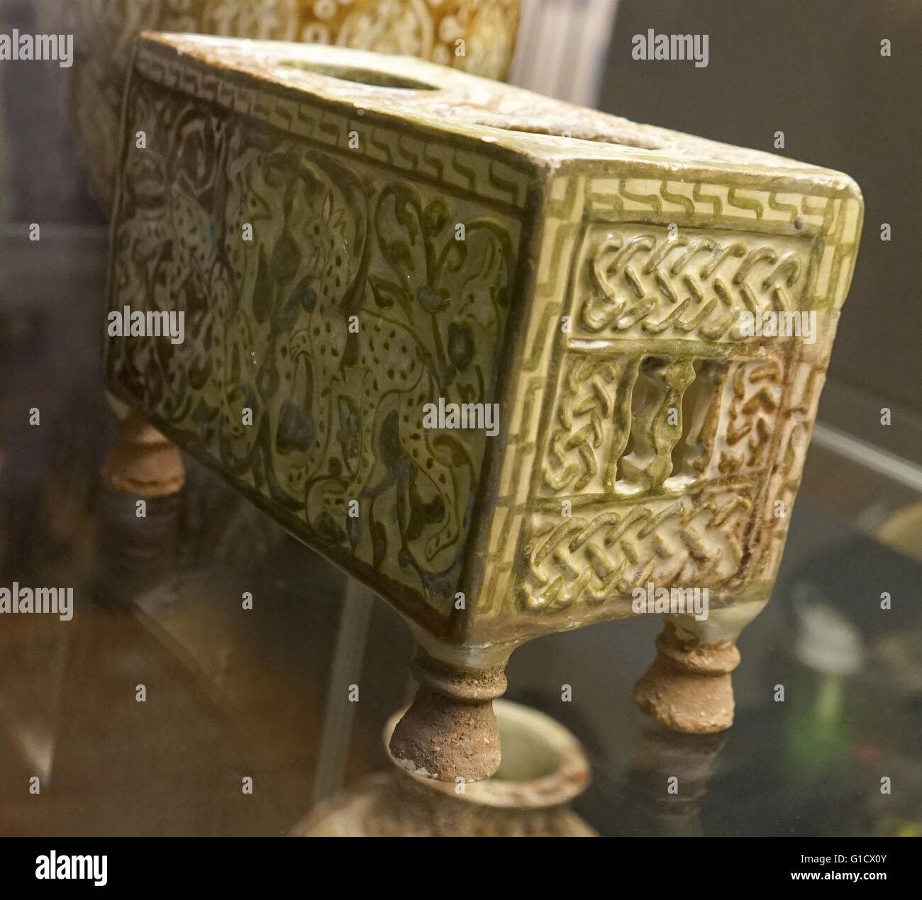 Stone-paste stand from Syria. Dated 12th Century Stock Photo - Alamy