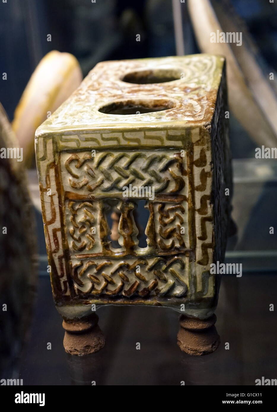 Stone-paste stand from Syria. Dated 12th Century Stock Photo - Alamy