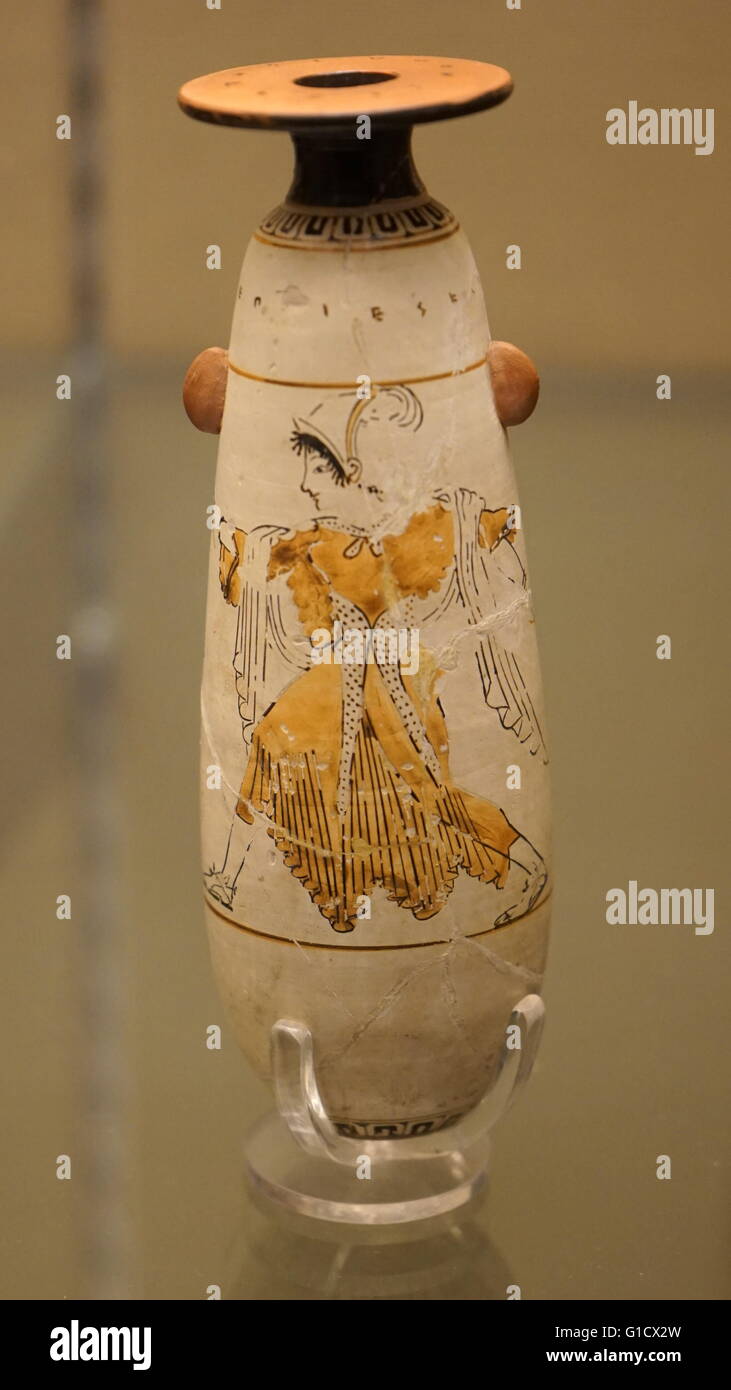 White-ground alabastron, oil flask, ancient Greece Stock Photo - Alamy