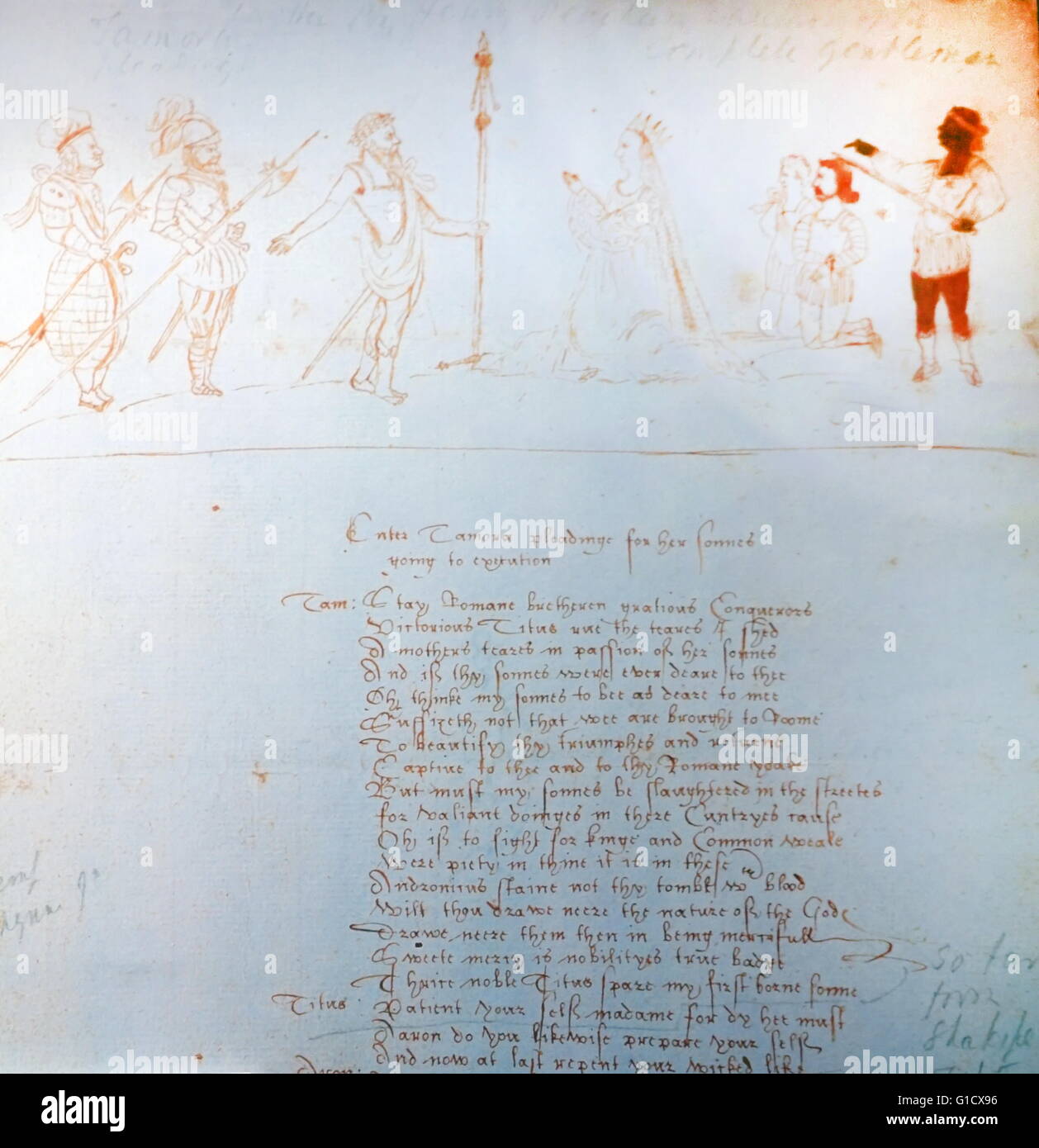 Facsimile of a sketch by Henry Peacham (1546-1634) an English curate ...