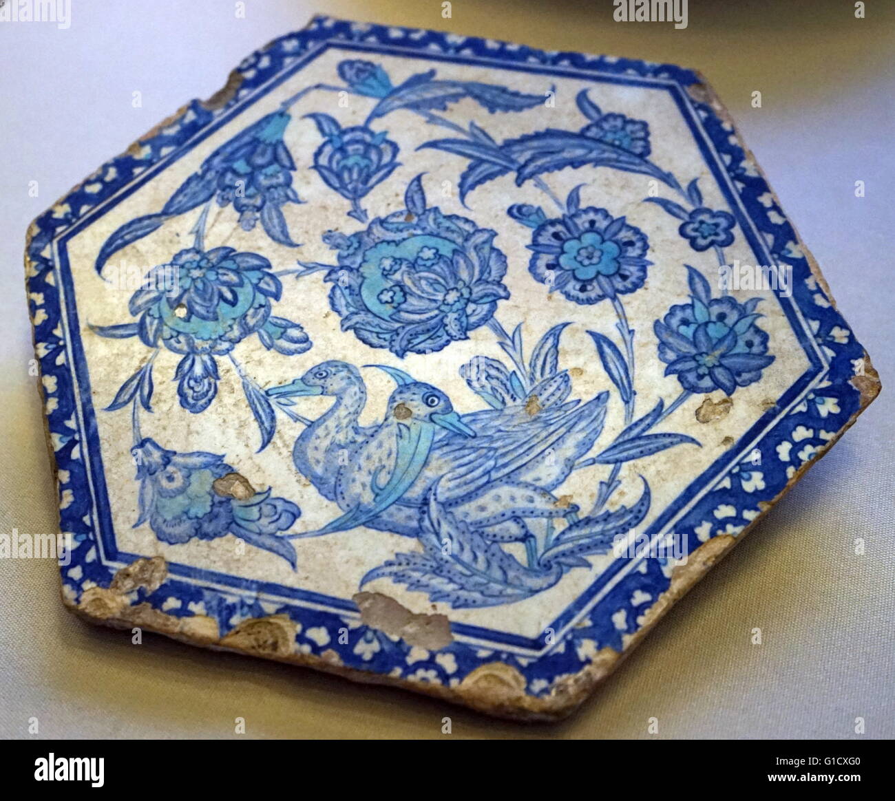 Hexagonal tiles from Iznik, Turkey. Dated 15th Century Stock Photo - Alamy
