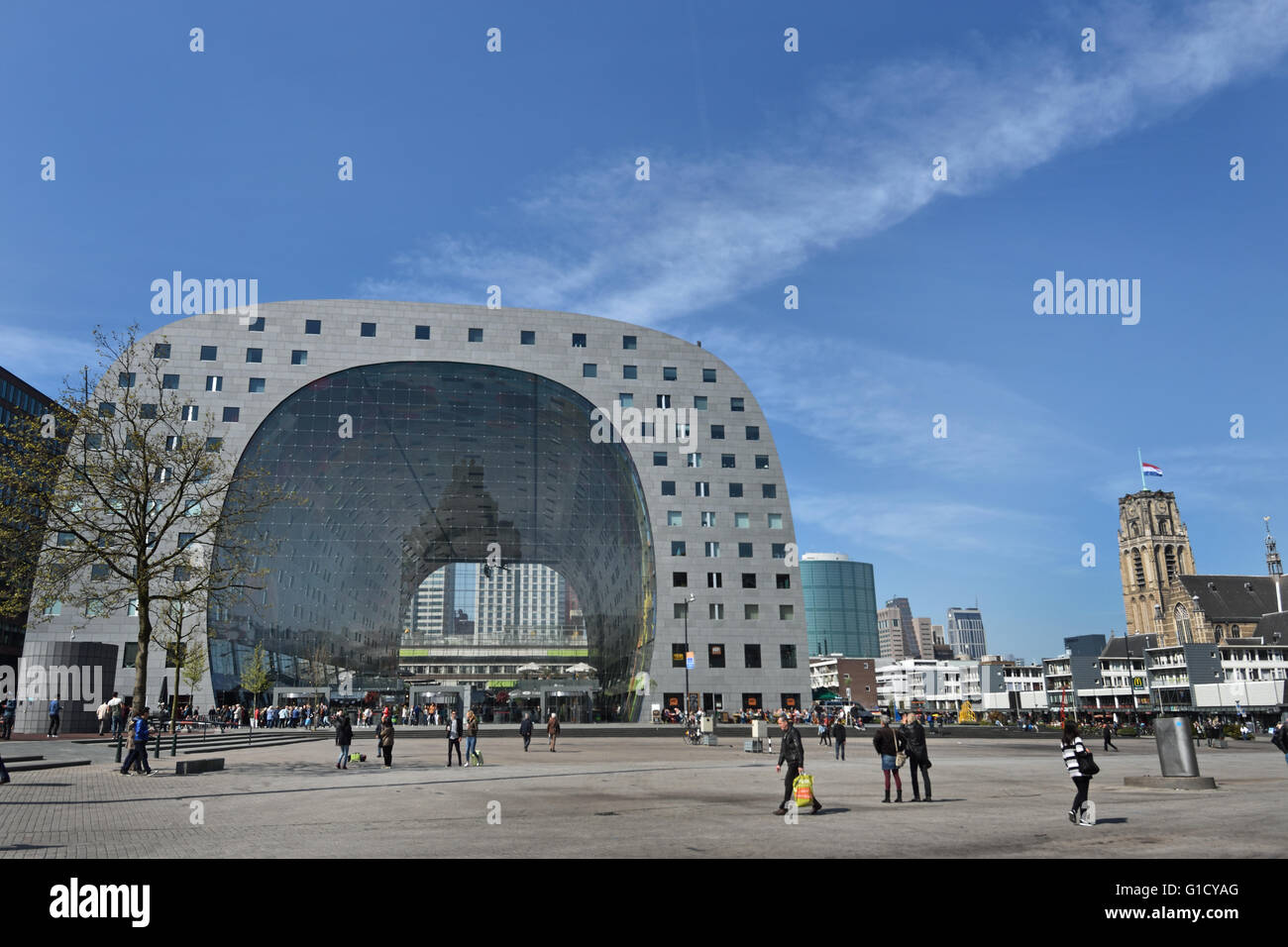 Rotterdamse Markthal (Rotterdam Market hall) at the Blaak square Dutch ...