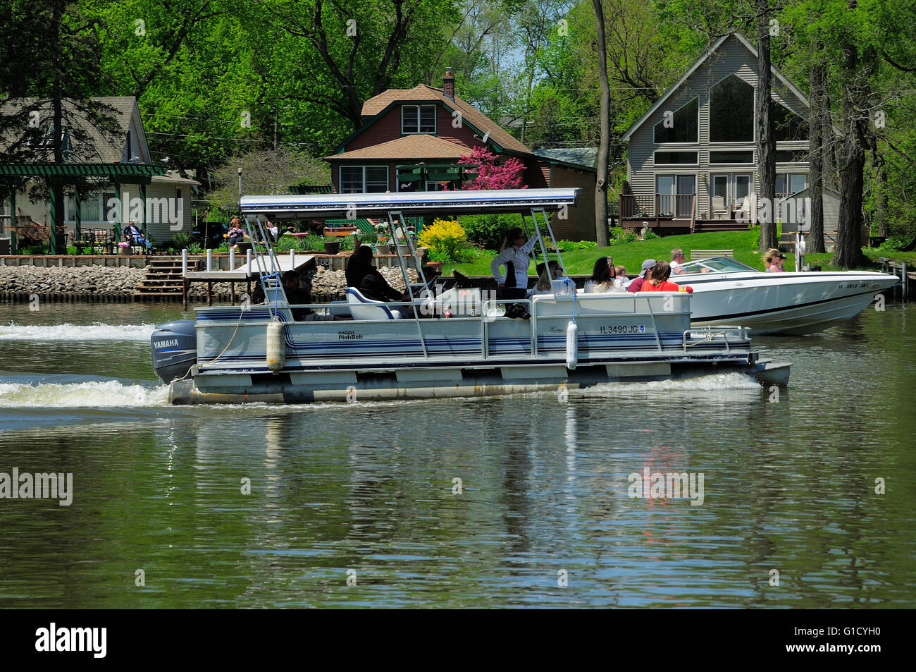 Boats cruising the Fox River in spring Stock Photo - Alamy