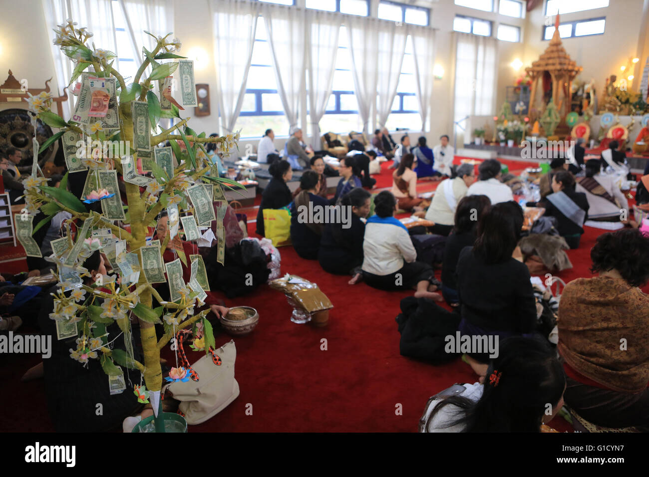 Buddhist money tree to make merit and donate to local temple. Wat ...