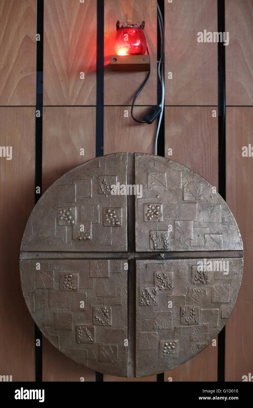 Notre-Dame-du-Val church. Tabernacle and red light. Bussy-Saint-Georges ...