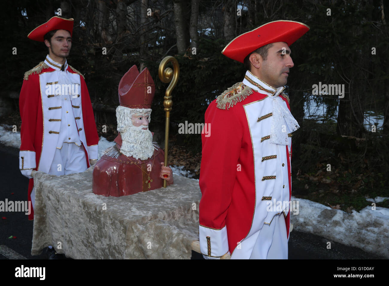 Saint Nicholas parade. Saint-Nicolas de Veroce. France Stock Photo - Alamy