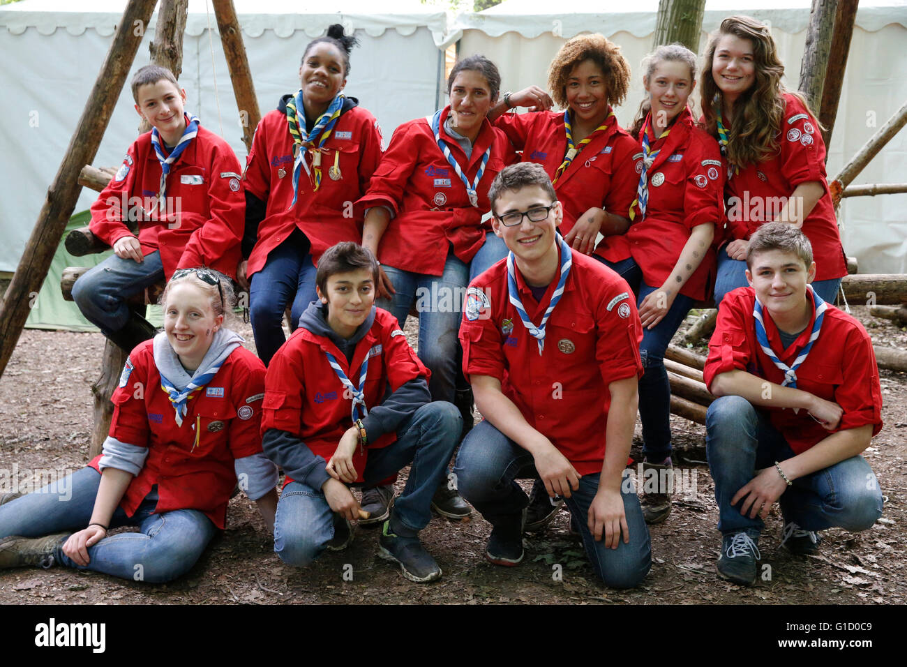 FRAT catholic youth camp. Scouts. Jambville. France Stock Photo - Alamy