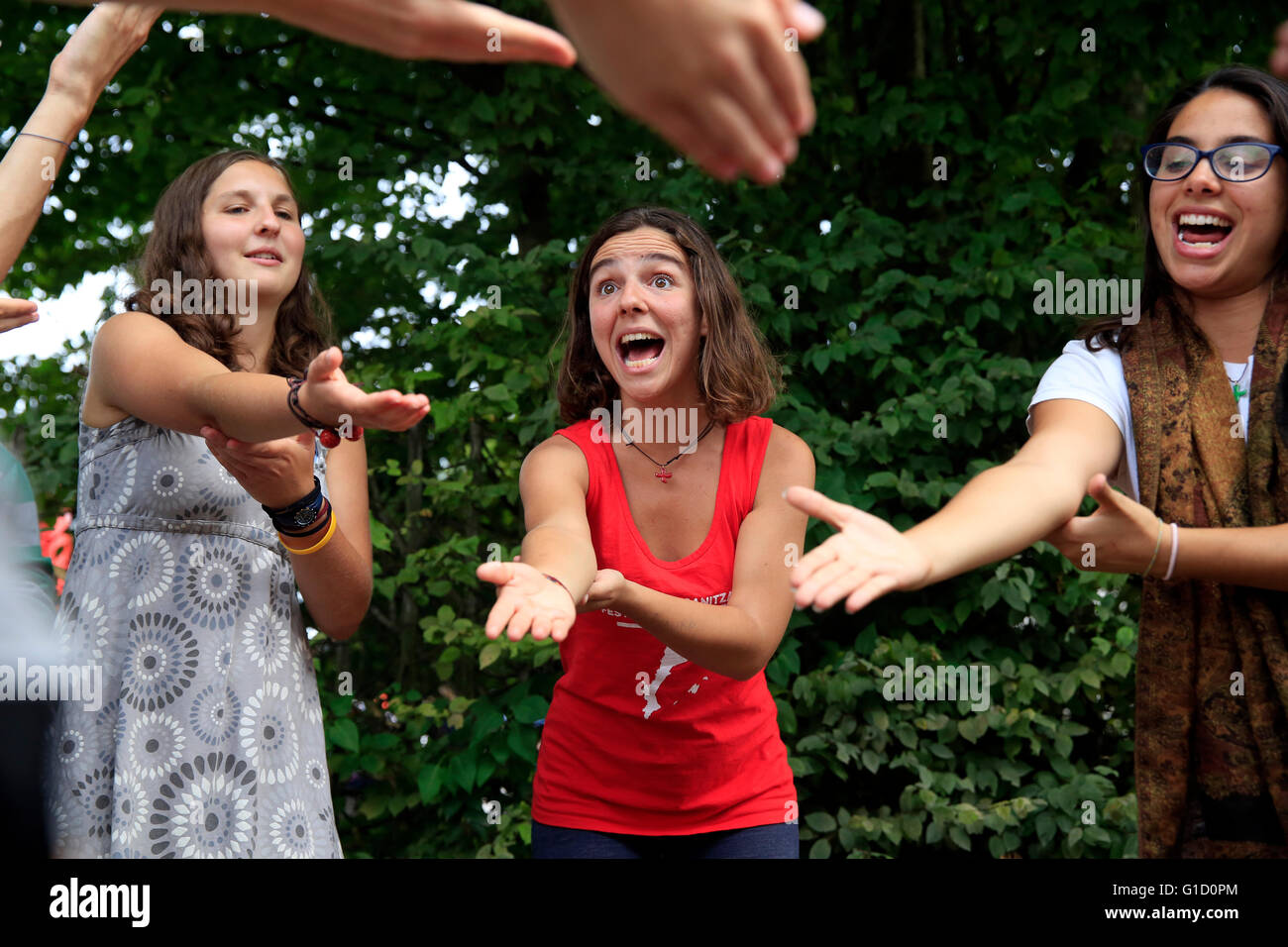 Taize ecumenical community. Young pilgrims. Taize. France Stock Photo ...