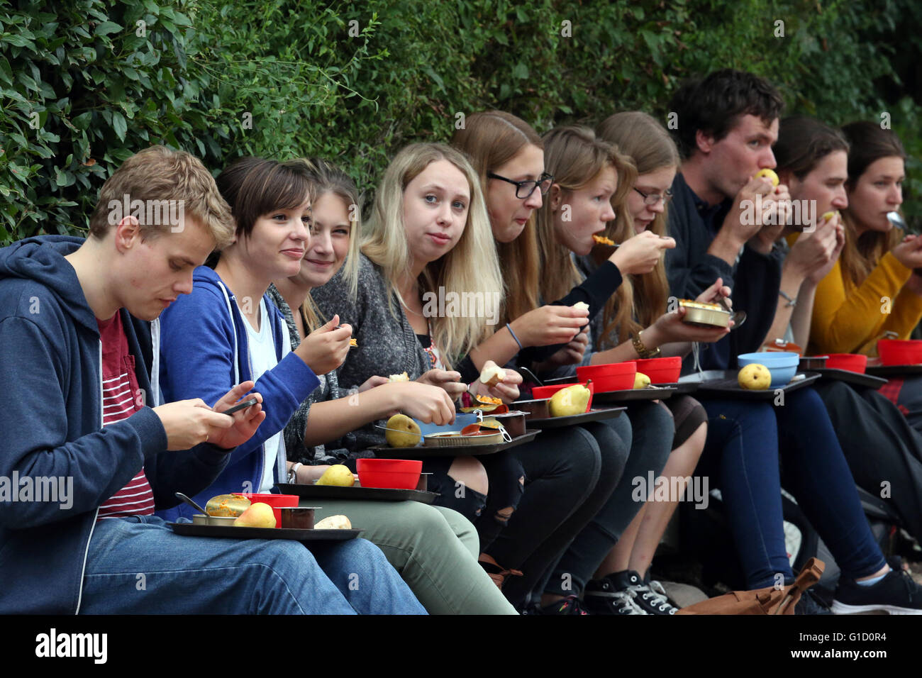 Taize ecumenical community. Meal. Taize. France Stock Photo - Alamy