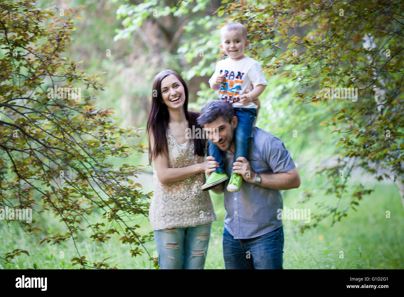 Woman happy life children boy girl hi-res stock photography and images ...